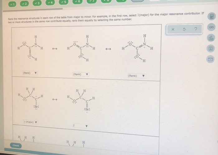 Solved Rank the resonance structures in each row of the | Chegg.com