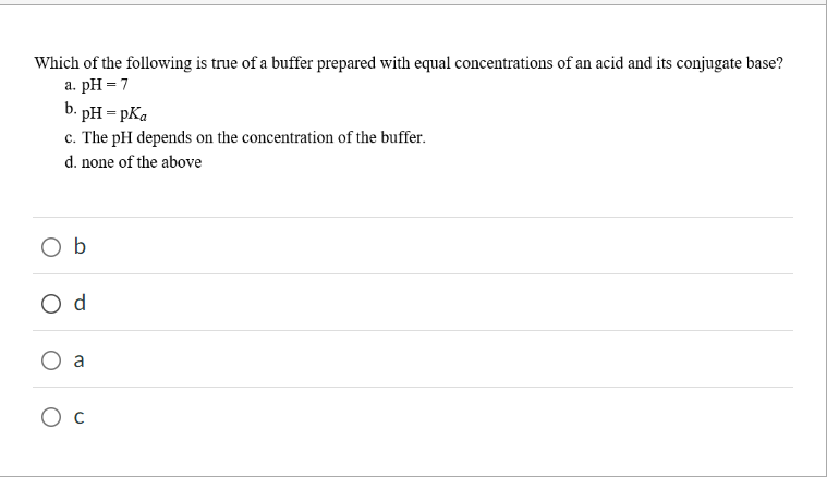 Solved Which of the following is true of a buffer prepared | Chegg.com