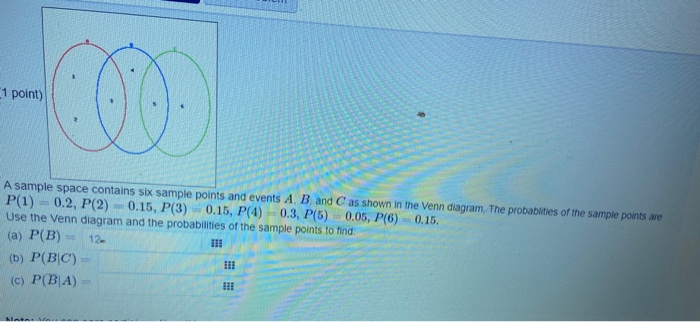 Solved point) A sample space contains six sample points and | Chegg.com