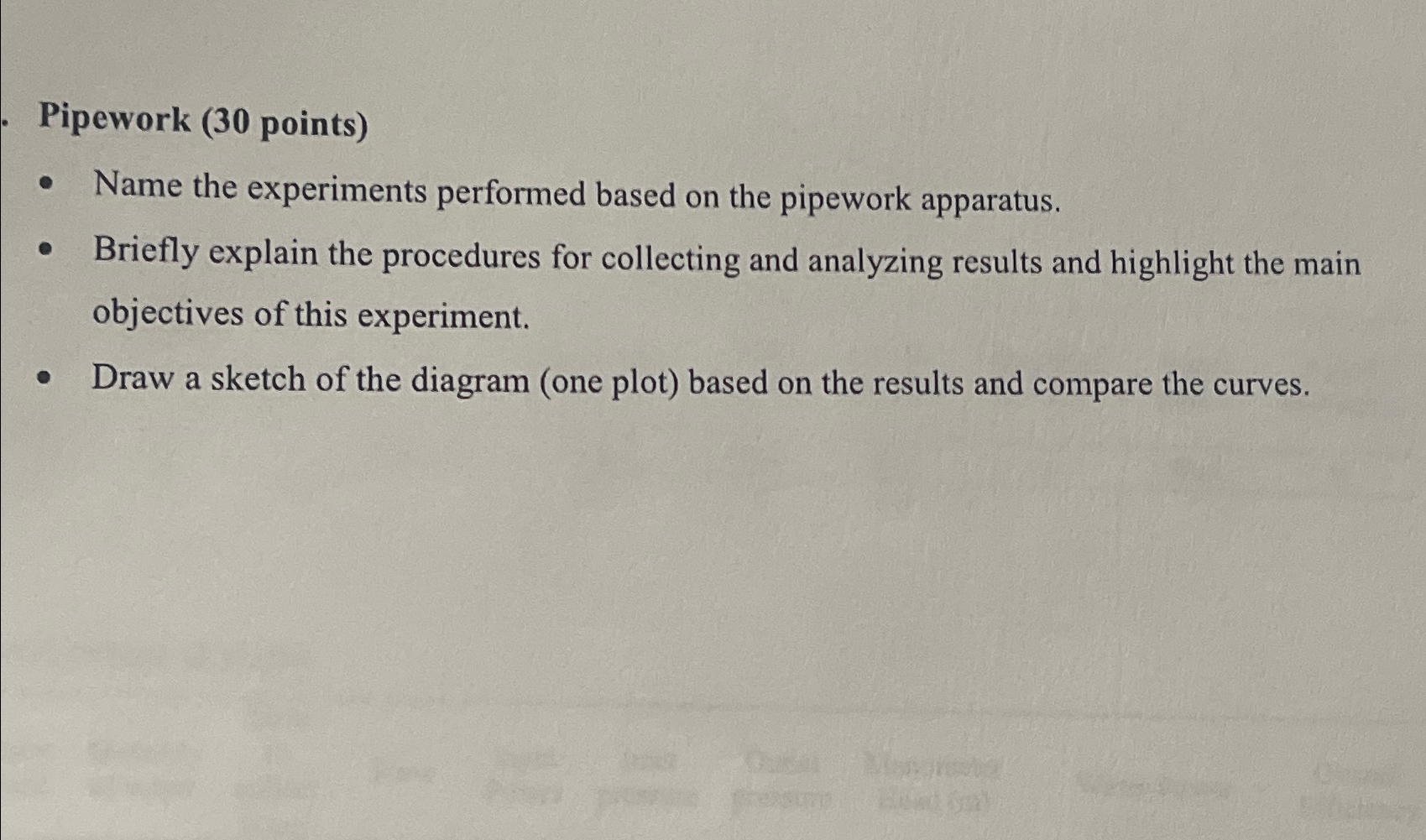 Solved Pipework (30 ﻿points)Name the experiments performed | Chegg.com
