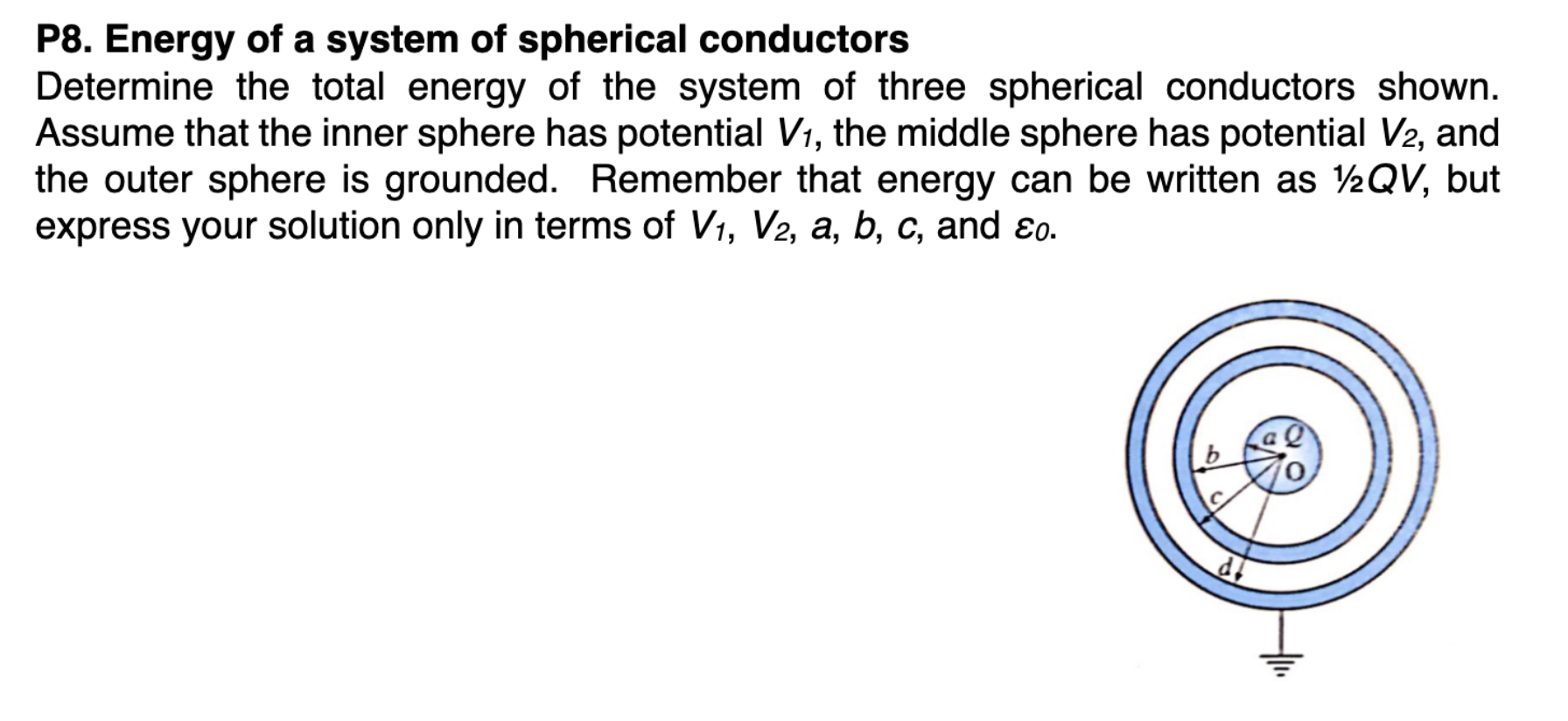 Solved P8. ﻿Energy of ﻿a system of ﻿spherical | Chegg.com