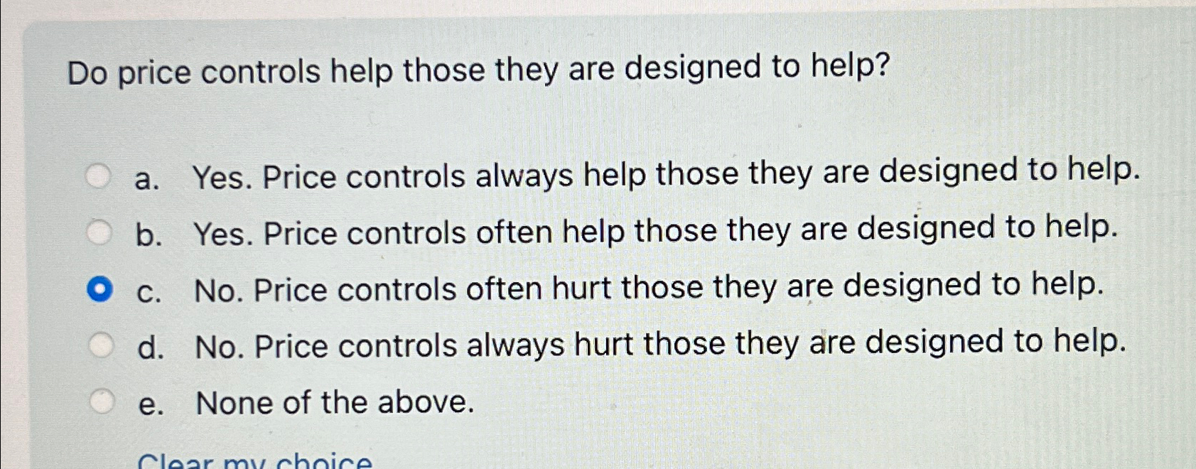 Solved Do price controls help those they are designed to | Chegg.com