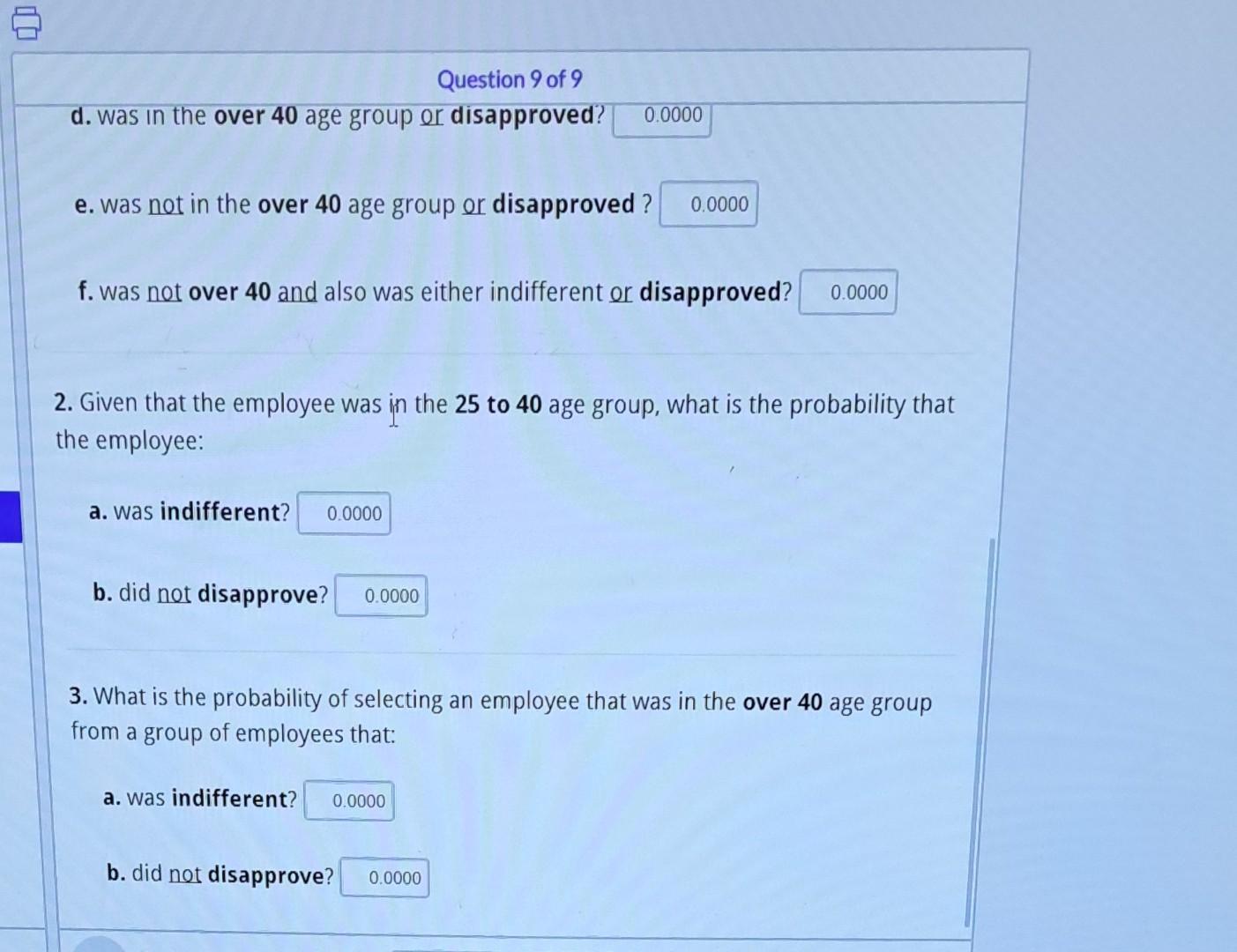 Solved The following joint frequency distribution table | Chegg.com