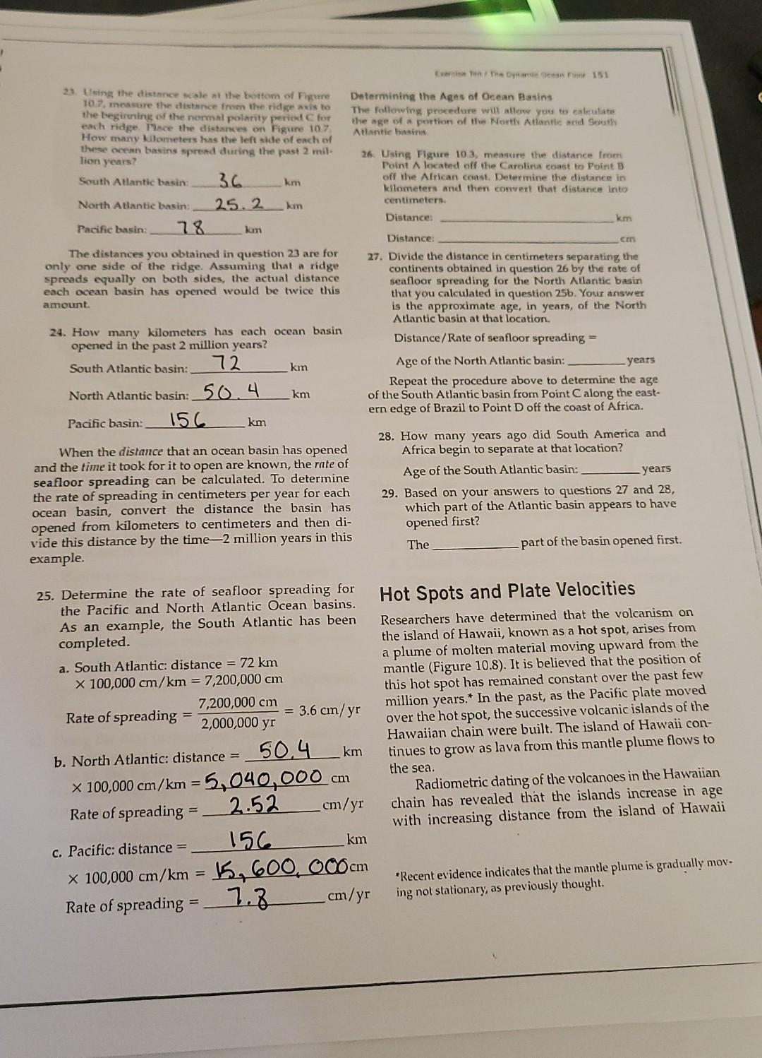 Solved SUMMARY/REPORT PAGE EXERCISE 10 The Dynamic Ocean | Chegg.com