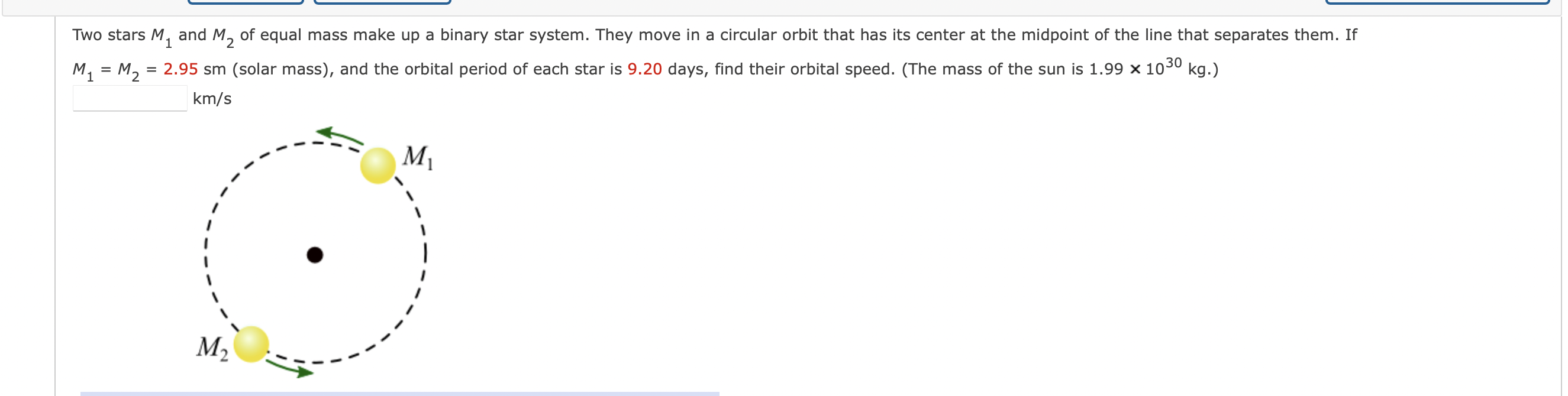 Solved Two stars M1 ﻿and M2 ﻿of equal mass make up a binary | Chegg.com