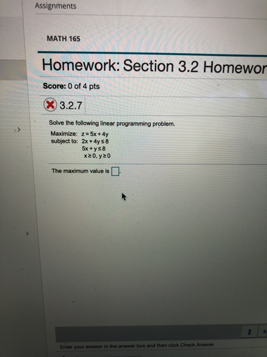 Solved Assignments MATH 165 Homework: Section 3.2 Homewor | Chegg.com