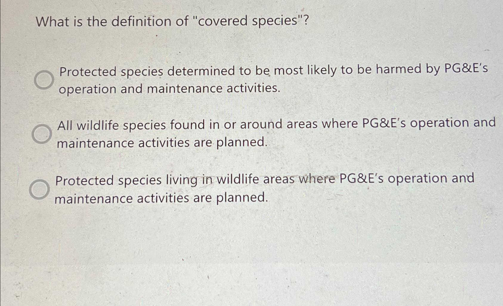 Solved What is the definition of "covered species"?Protected | Chegg.com