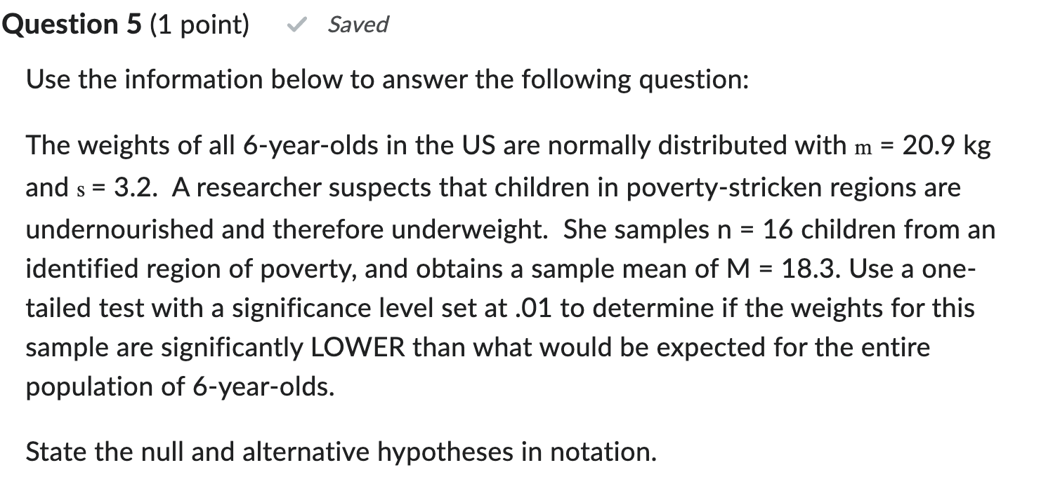 Solved Question 5 (1 ﻿point)SavedUse the information below | Chegg.com