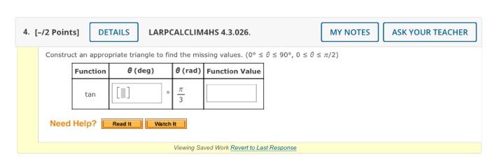 Construct an appropriate triangle to find the missing | Chegg.com