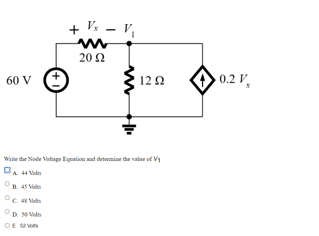 Solved Write the Node Voltage Equation and determine the | Chegg.com