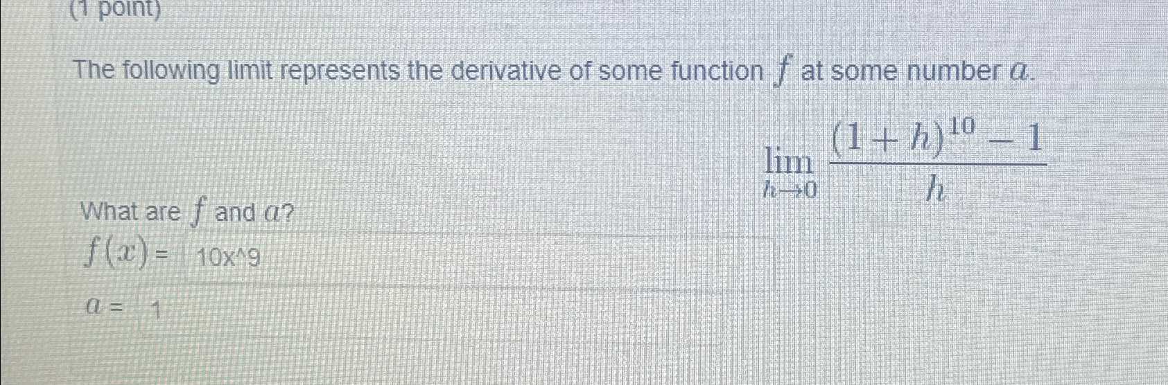 Solved The following limit represents the derivative of some | Chegg.com