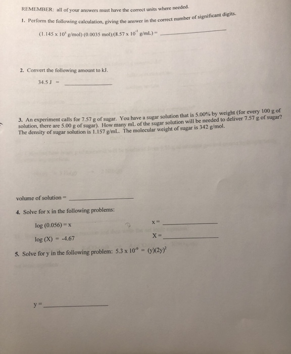Solved REMEMBER: all of your answers must have the correct | Chegg.com
