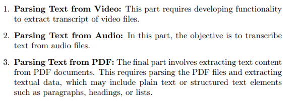 Parsing Text from Video: This part requires | Chegg.com