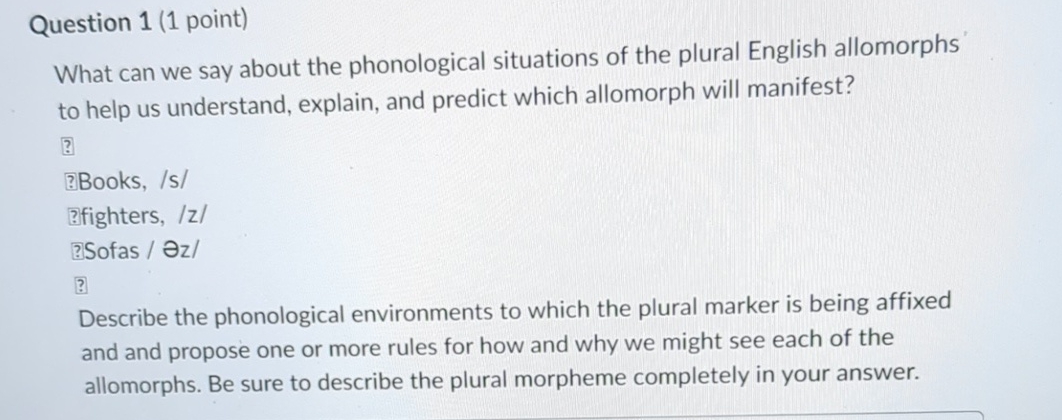 Solved Question 1 (1 ﻿point)What can we say about the | Chegg.com
