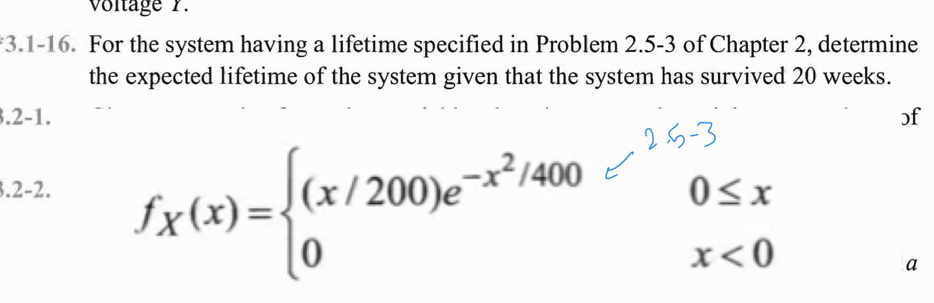 Solved 3.1-16. ﻿For the system having a lifetime specified | Chegg.com