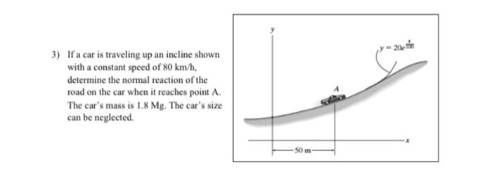 Solved - 2016 3) If a car is traveling up an incline shown | Chegg.com
