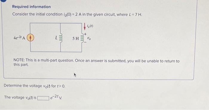 Solved Required information Consider the initial condition | Chegg.com