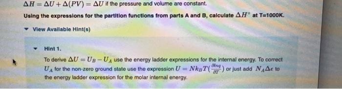 Using the expressions for the partition functions | Chegg.com
