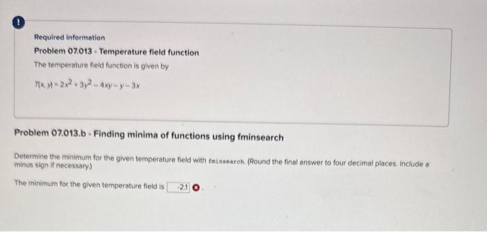 Solved Required information Problem 07.013 - Temperature | Chegg.com