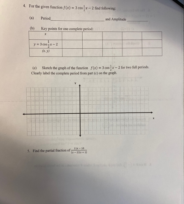 Solved 4. For the given function f(x) = 3 cos x - 2 find | Chegg.com