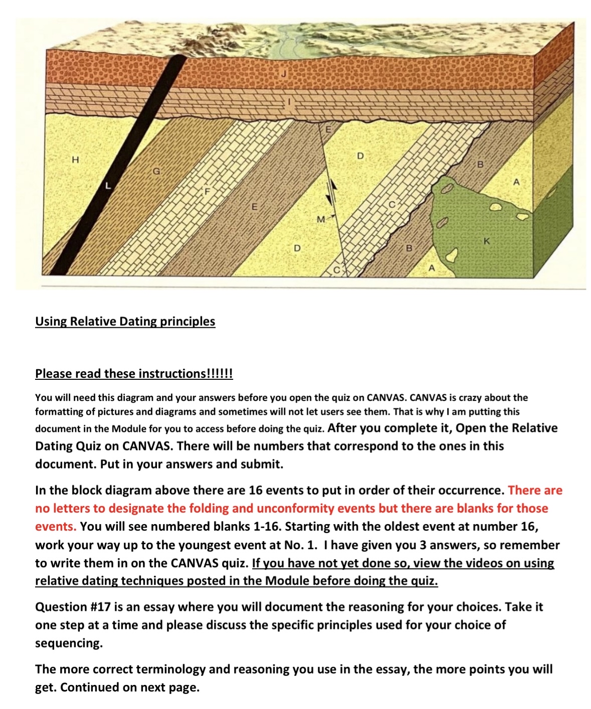 Solved Using Relative Dating principlesThere will be numbers | Chegg.com