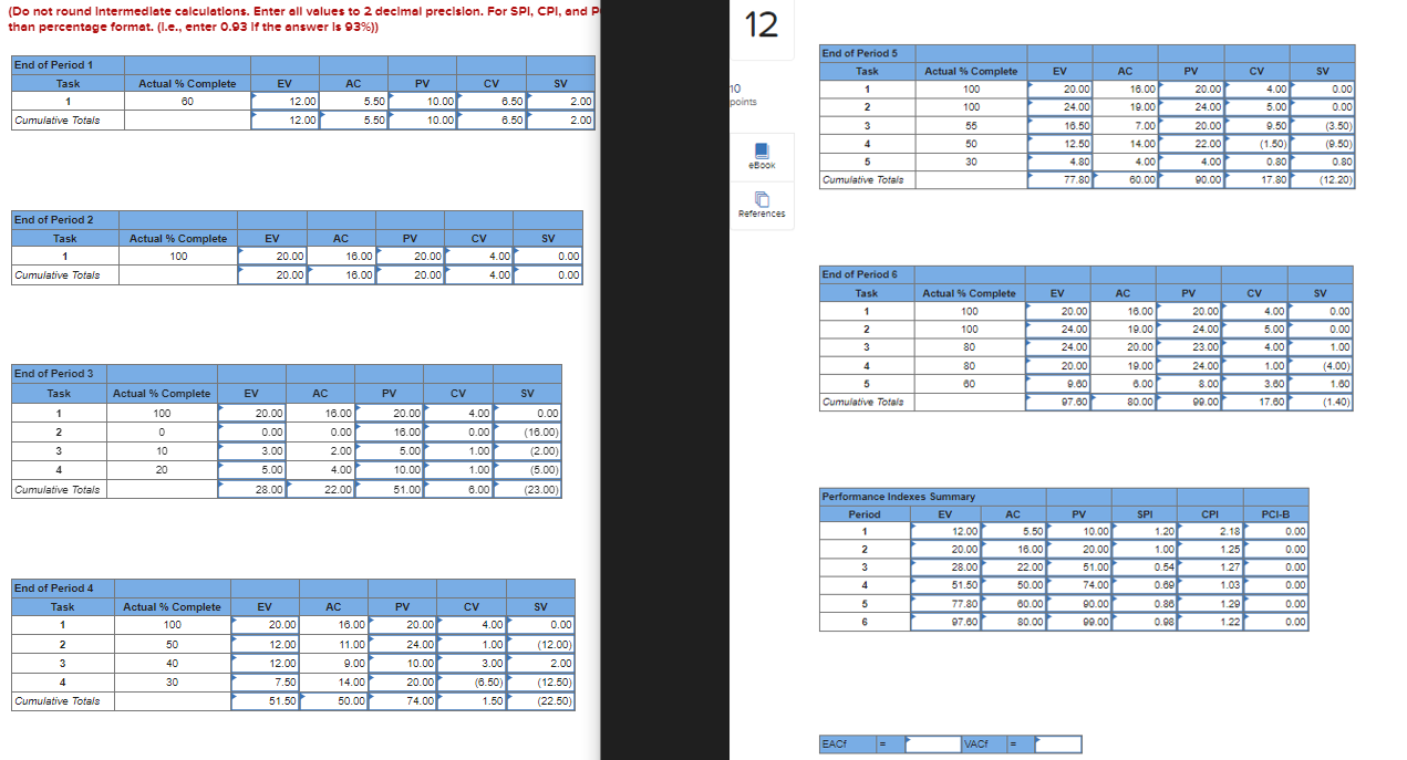 Question 12: What is the EACf and VACf? | Chegg.com