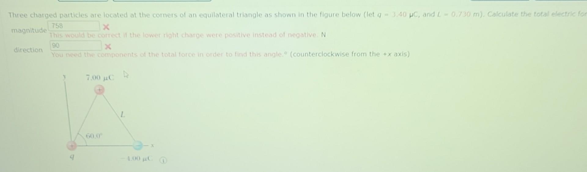 Three Charged Particles Are Located At The Corners Of