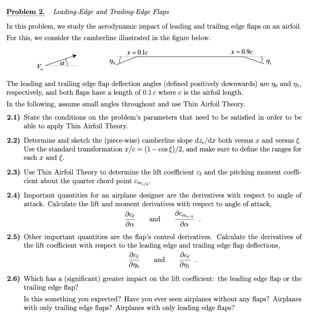 Solved Problem 2. ﻿Leading-Edge and Trailing-Edge FlapsIn | Chegg.com