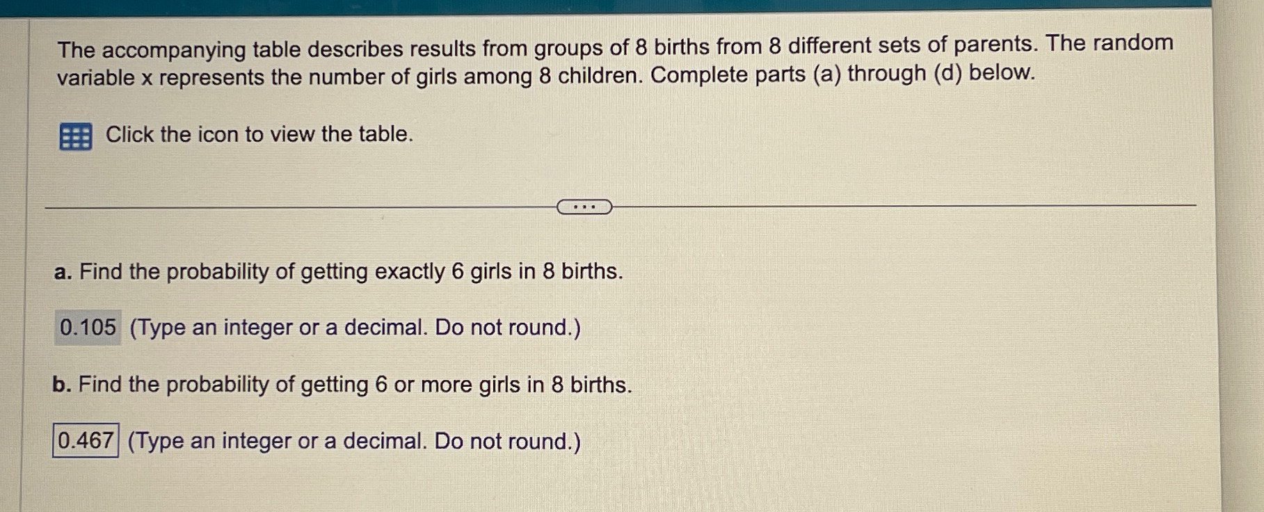 Solved The accompanying table describes results from groups | Chegg.com