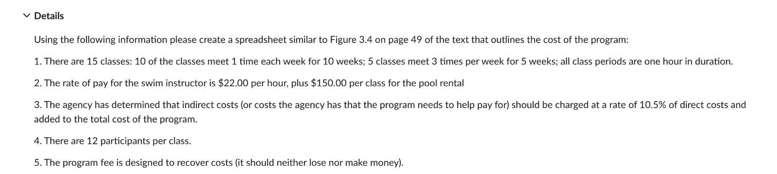 Solved DetailsUsing the following information please create | Chegg.com