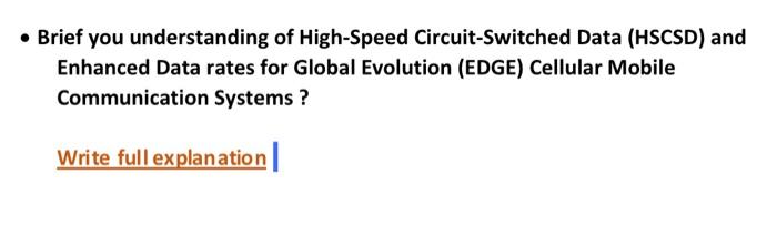 Solved • Brief you understanding of High-Speed | Chegg.com