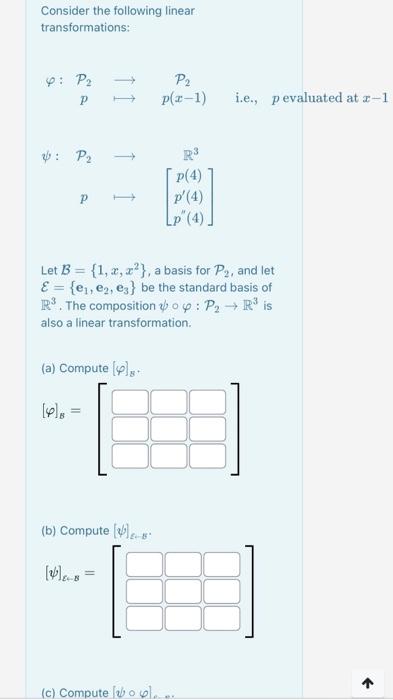 Solved Consider the following linear transformations: | Chegg.com