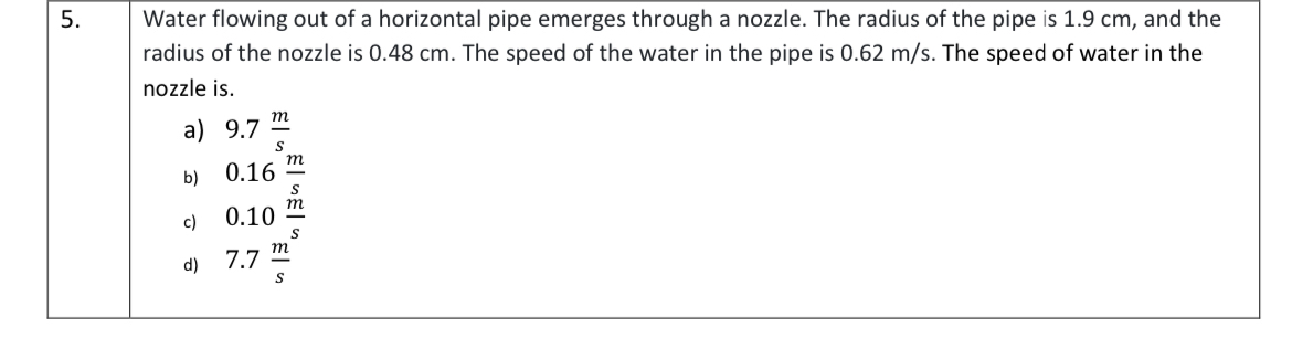 Solved Water flowing out of a horizontal pipe emerges | Chegg.com