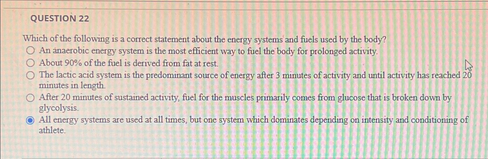 Solved QUESTION 22Which of the following is a correct | Chegg.com