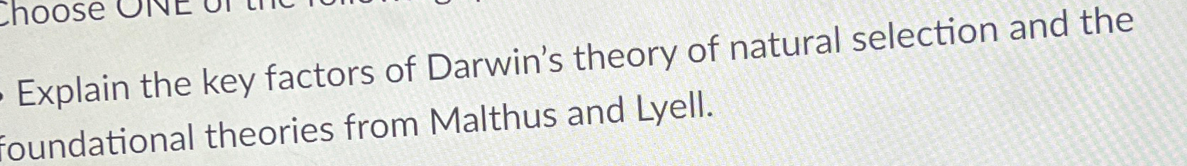 Solved Explain the key factors of Darwin's theory of natural | Chegg.com