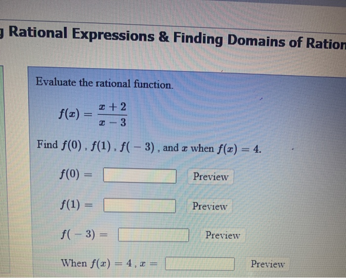 Solved Rational Expressions & Finding Domains of Ration | Chegg.com