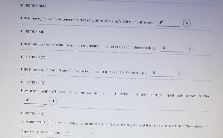 Solved QUESTION 4 - ENERGY METHODS An athlete throws a shot | Chegg.com