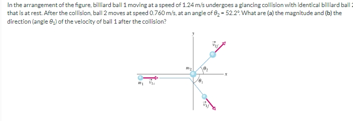 Solved In the arrangement of the figure, billiard ball 1 | Chegg.com