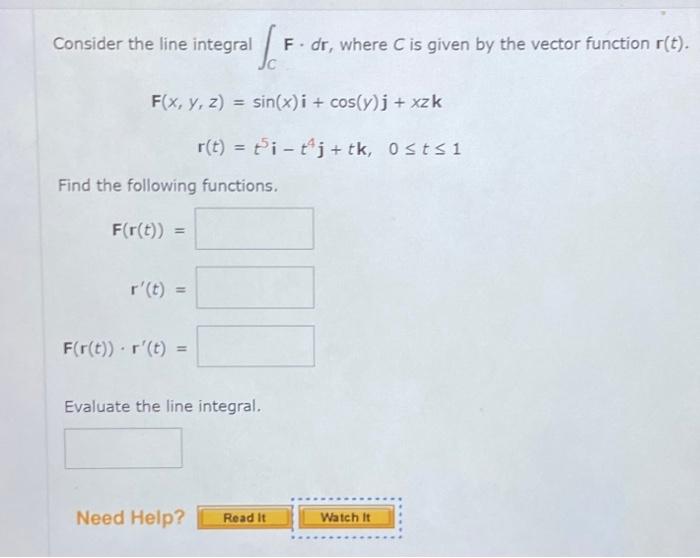 Solved Consider the line integral ∫CF⋅dr, where C is given | Chegg.com