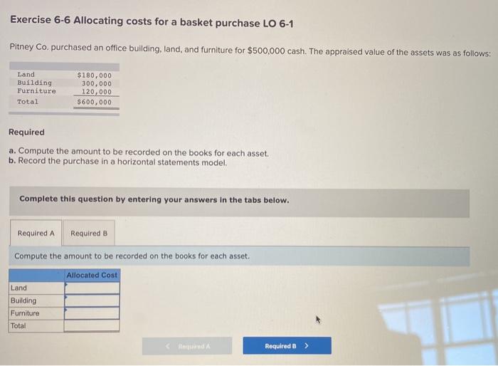 Solved Exercise 6-6 Allocating costs for a basket purchase | Chegg.com