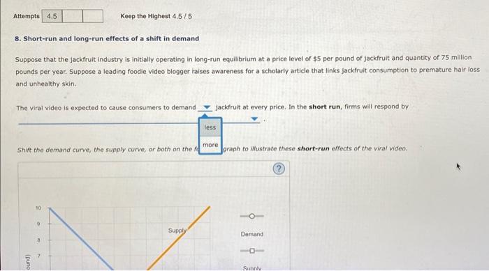 Solved 8. Short-run and long-run effects of a shift in | Chegg.com