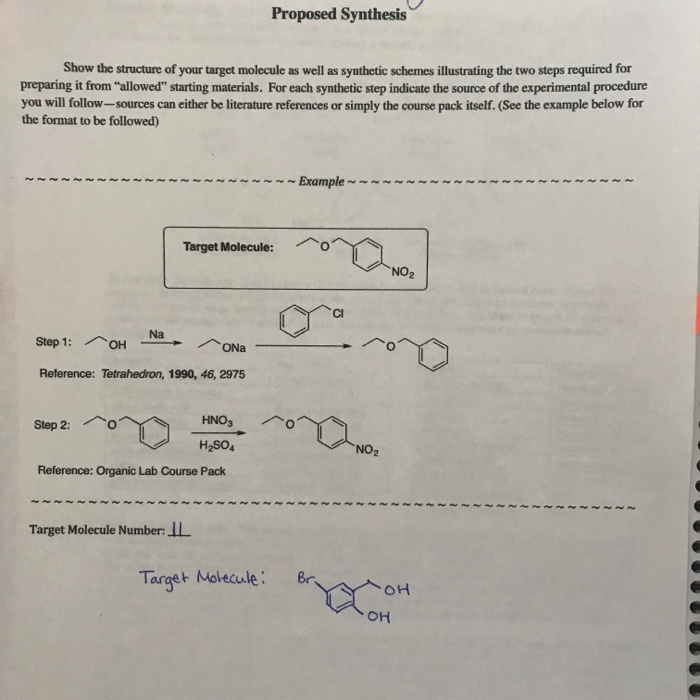Solved Proposed Synthesis Show the structure of your target | Chegg.com