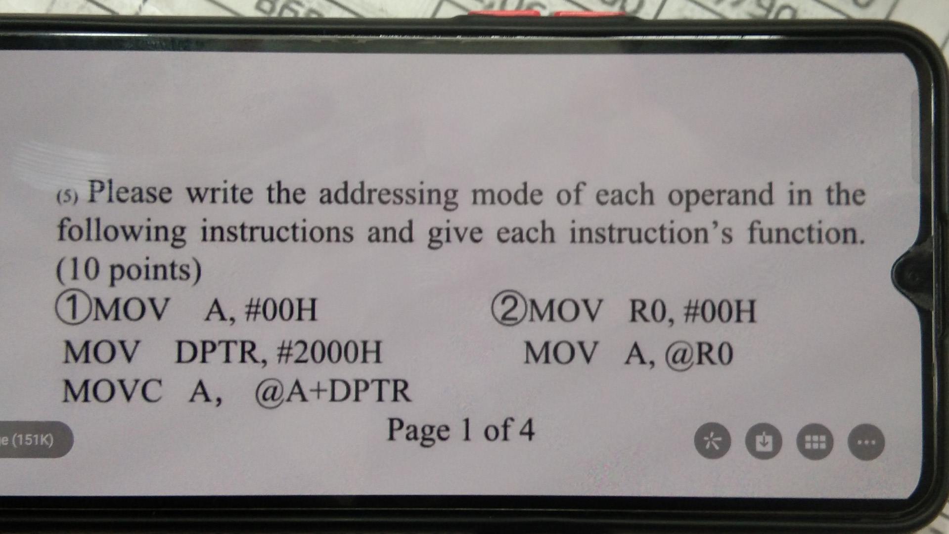 Solved (5) Please write the addressing mode of each operand | Chegg.com