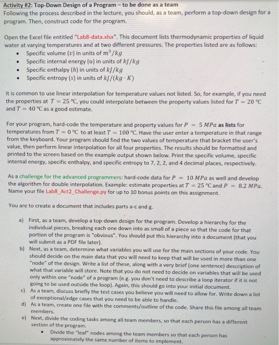 Activity #1: An Engineering Design Problem - to be | Chegg.com