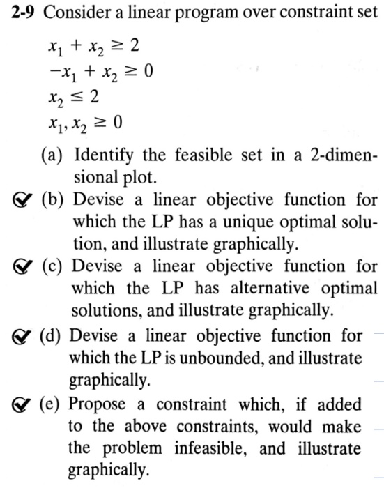 Solved 2-9 Consider a linear program over constraint set x1 | Chegg.com