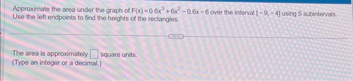Solved Approximate the area under the graph of | Chegg.com
