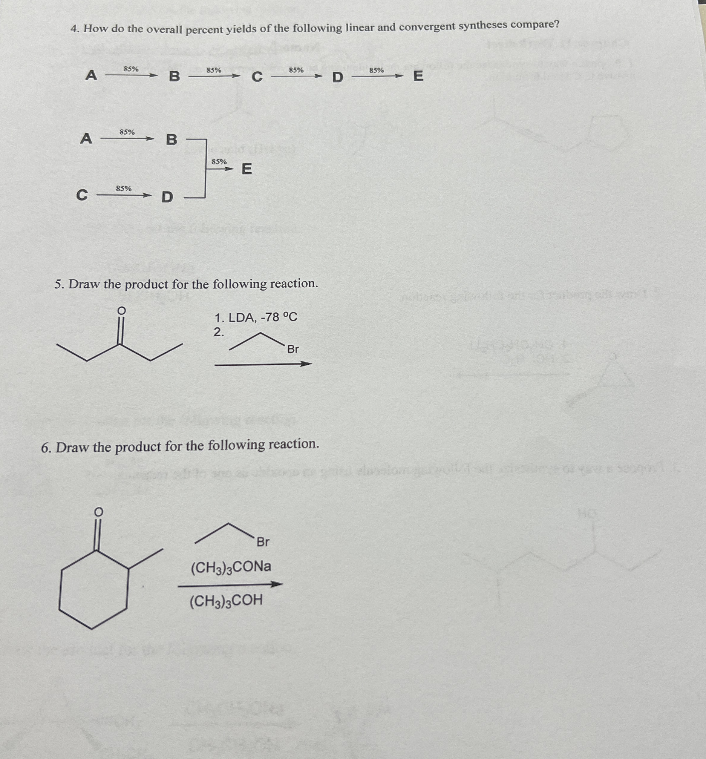 Solved How do the overall percent yields of the following | Chegg.com