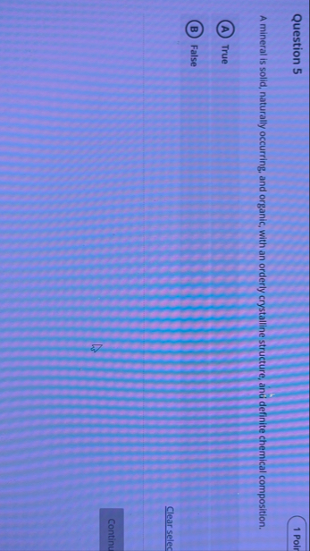 Solved Question 5A mineral is solid, naturally occurring, | Chegg.com