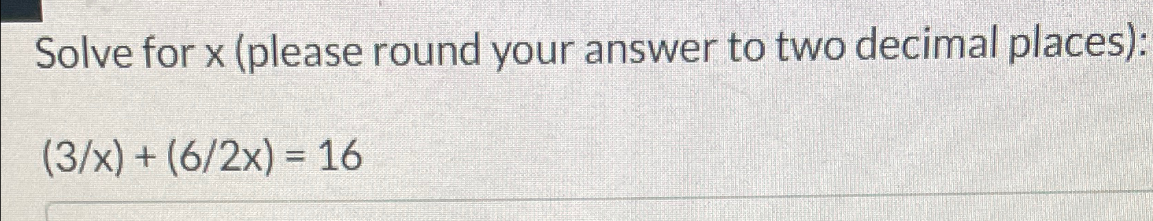 Solved Solve for x (please round your answer to two decimal | Chegg.com