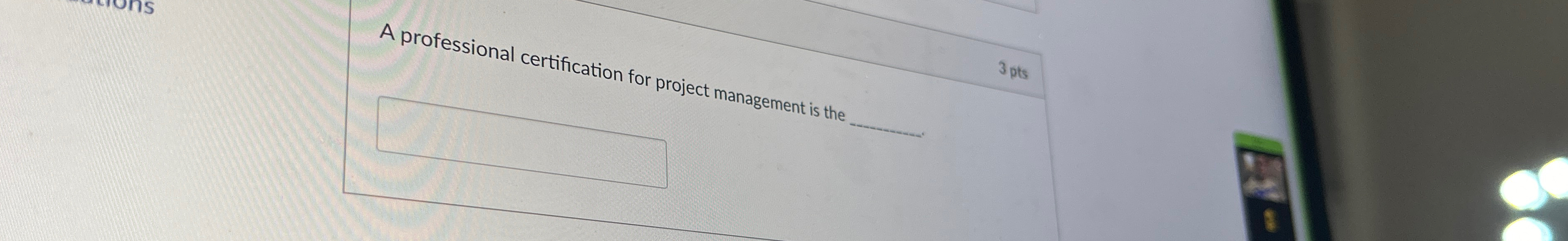 Solved A professional certification for project management | Chegg.com